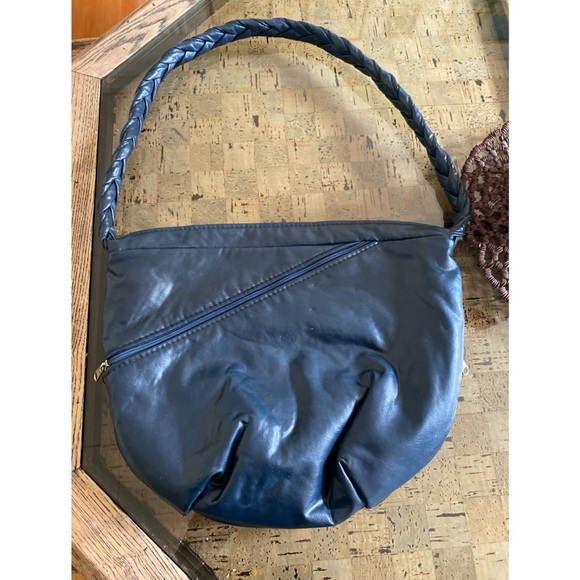 Vintage | Bags | Vintage 7s 80s Navy Blue Purse Handbag With Braided ...